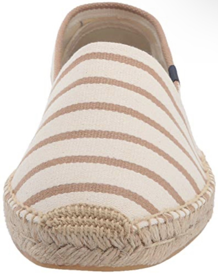 Soludos Men’s Espadrilles Sandal White With Brown Stripes Platform Slip ...