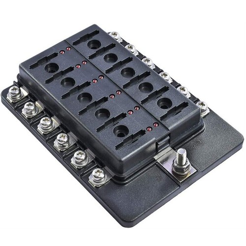 Auto 12 Way Fuse Box Plastic Cover Blade Fuse Holder RV Camping Car ...