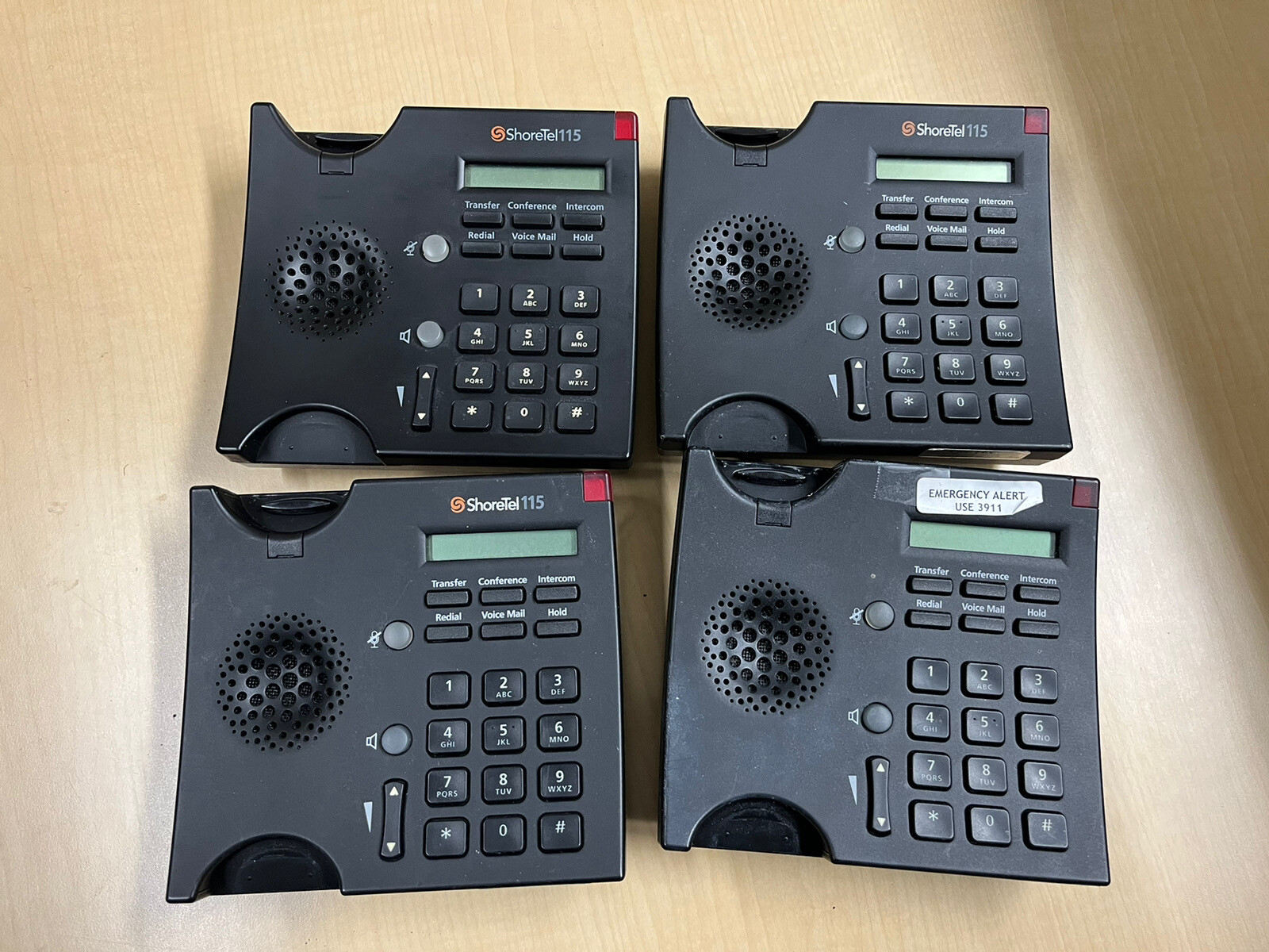 SHORETEL IP 115 VOIP Hands Free Speakerphone Display Phone IP115 Black ...