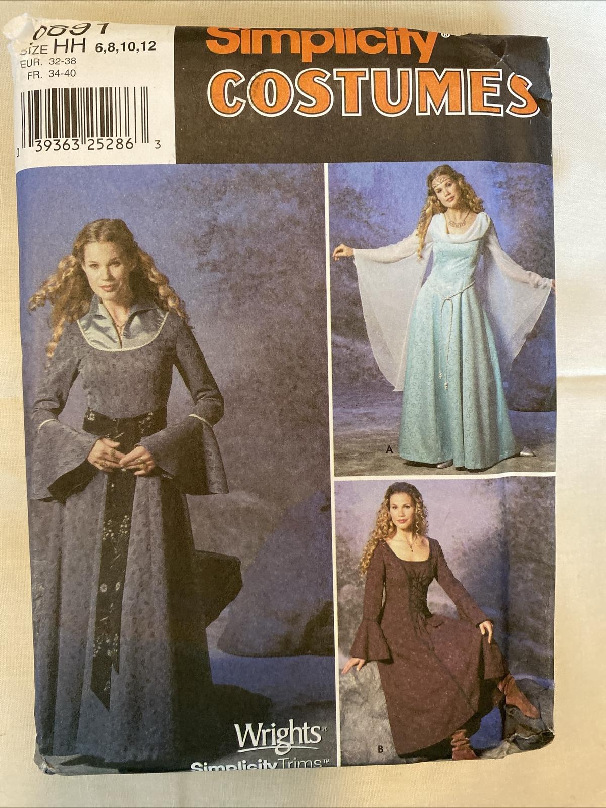 Simplicity 9891 Historical Costume Sewing Pattern Size 6 - 12 - Uncut ...
