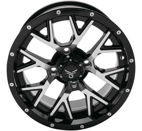 QuadBoss 608572 14x7 4/110 Black Machined Barbwire Wheel | eBay