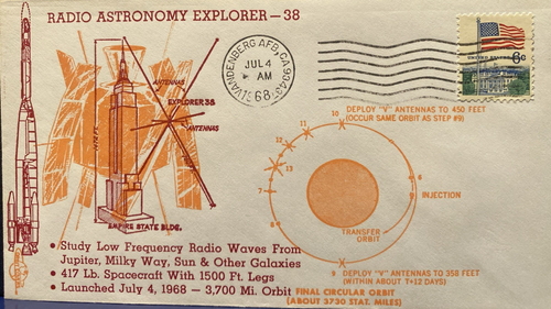 EXPLORER 38 SPACE COVER : RADIO ASTRONOMY TOPIC, ORBIT CACHET, VAFB ...