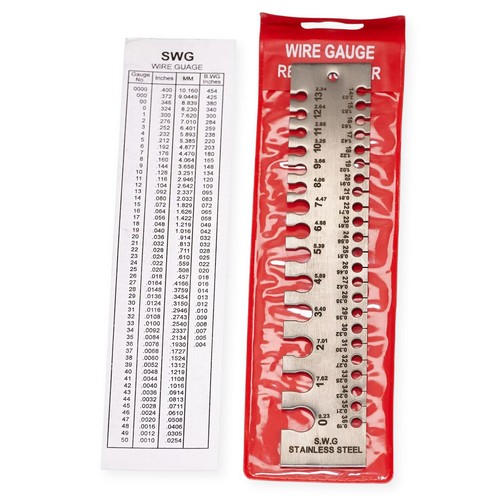 SWG 1-36 Gauge Steel Wire Measuring Millimeters & Imperial Tool Wires ...