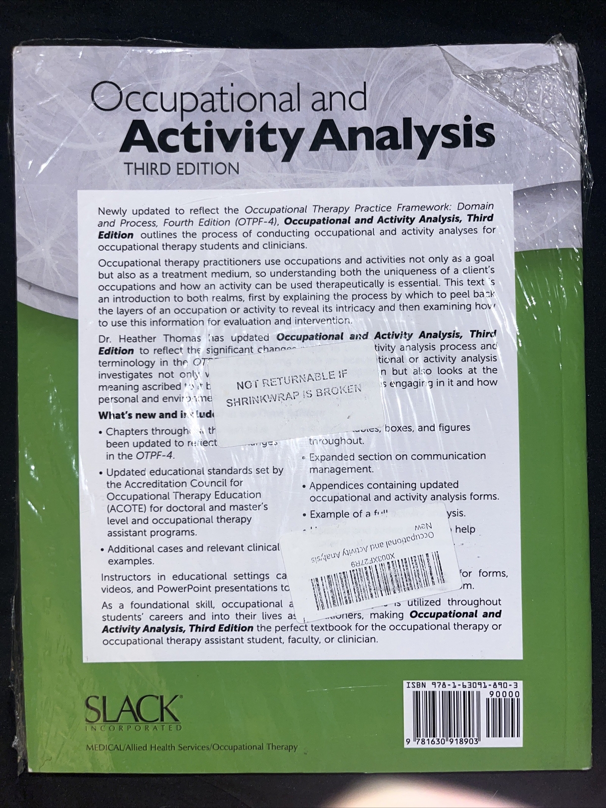 Occupational and Activity Analysis by Heather Thomas (2022, Trade Paperback, New Edition ...
