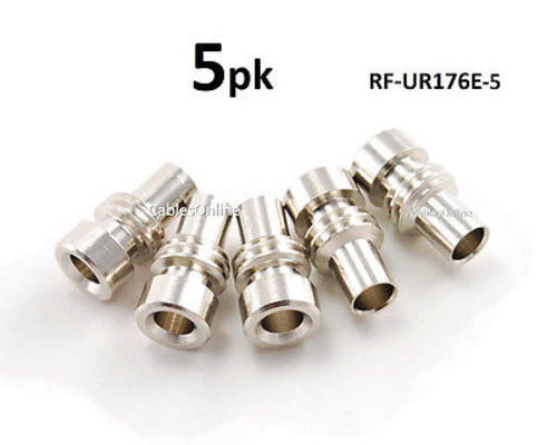 5-PACK UG-176 Reducer for RG-59/ RG-8x, Nickel-Plated for PL-259 ...