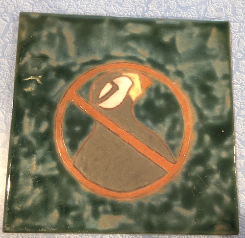 Rare NO PUFFIN 🚫 smoking sign cigarettes smoke Handmade Italy Terra ...