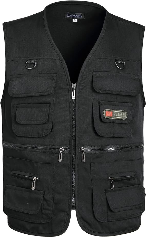 Mens Cargo Multi Pocket Utility Vest Fishing Hiking Camping Gilet Waistcoat Tops | eBay