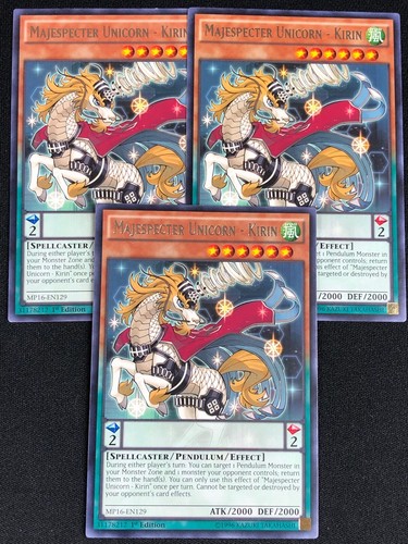 YUGIOH MAJESPECTER UNICORN KIRIN MP16-EN129 1ST RARE X3 (NM) | eBay