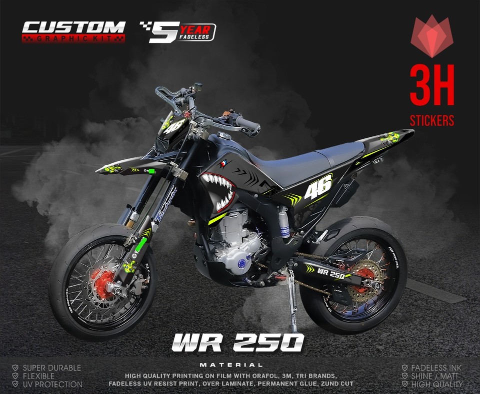 Custom Graphics for Yamaha WR250X WR 250 R 2007 - 2021 Graphics Decals ...