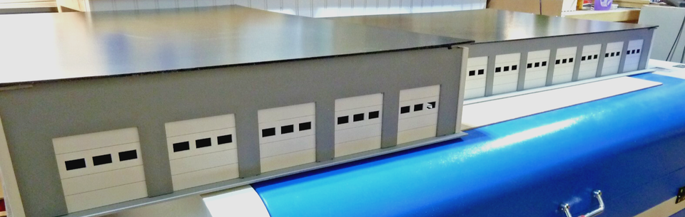 Finished-Supersize 1/64 8 Bay garage/5 Bay Semi Truck Center/Office ...