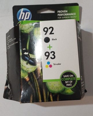 Genuine HP 92 Black + 93 Tri Color Combo Pack-Sealed Expired May 2013 ...
