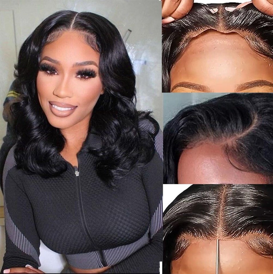 Wear and Go Glueless Wig Bob Body Wave Human Hair Free Part Wig for ...