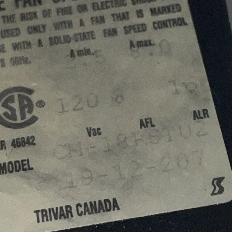 TRIVAR CM-18RSTU2 CM18RSTU2 Solid State Fan Speed Motor Control ...