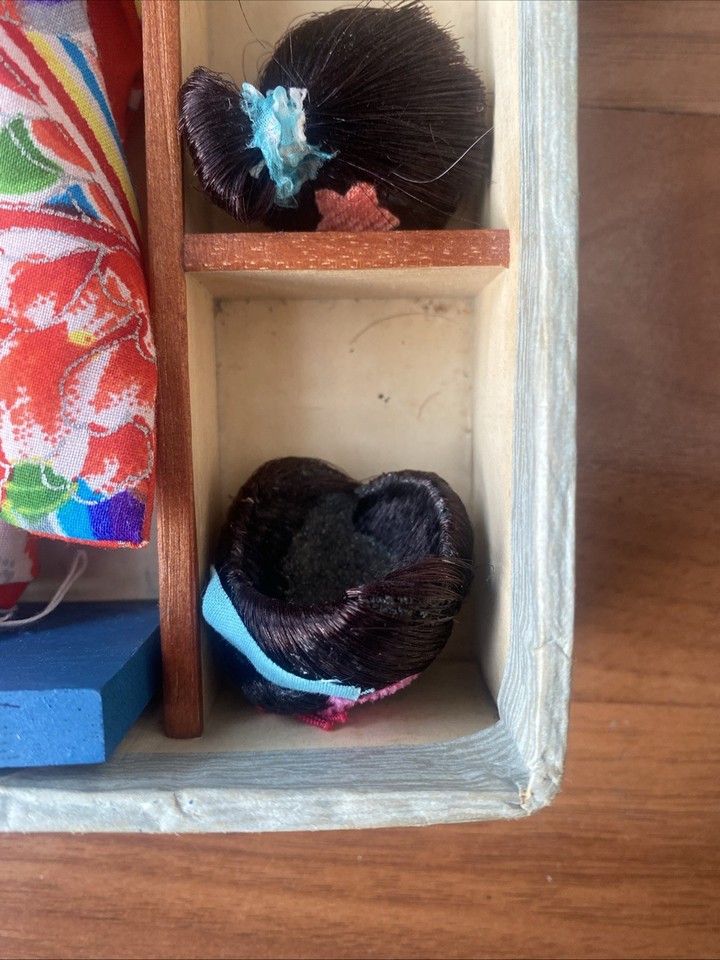 VINTAGE 1950S The HANAKO JAPANESE DOLL Six WIGS Geisha Kimono in Box ...