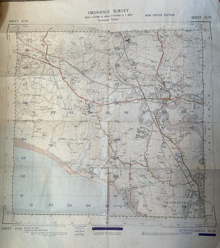 Ordnance Survey 1950 Map (War Office Edition) Fareham/Lee-on-Solent ...