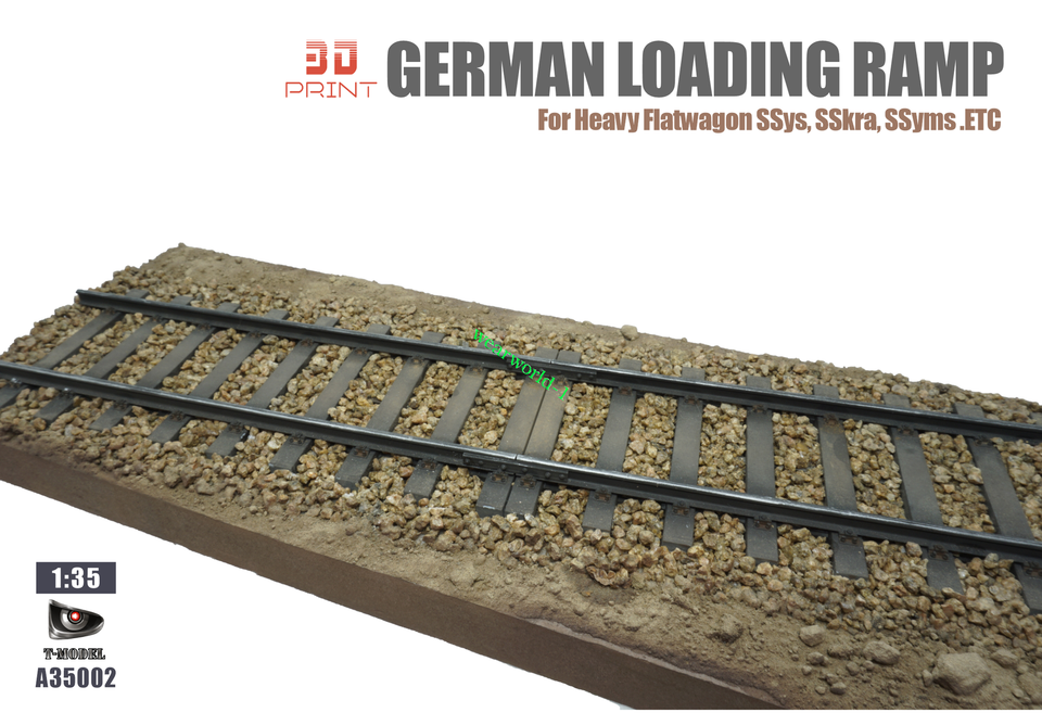 T-MODEL A35002 1/35 GERMAN LOADING RAMP For Heavy Flatwagon SSys SSkra ...