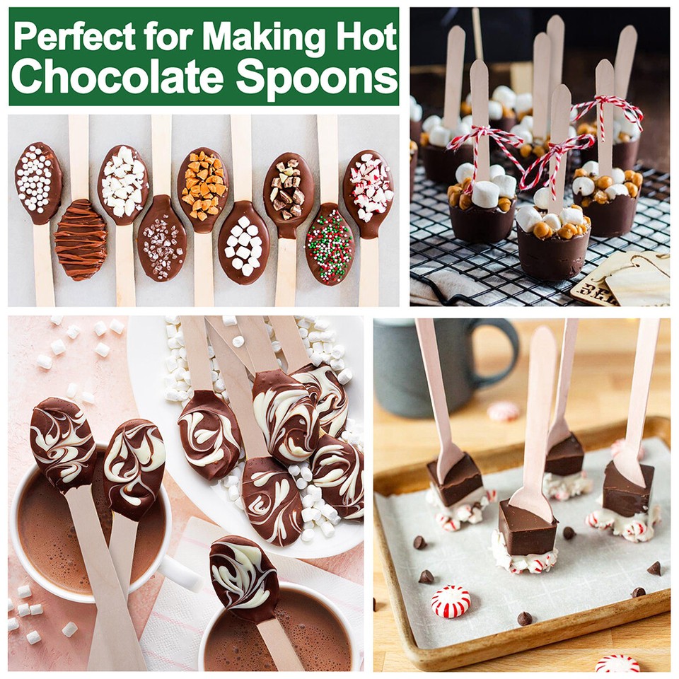 Disposable Wooden Spoons Wood Cutlery Spoon Tasting Sampling Taster ...