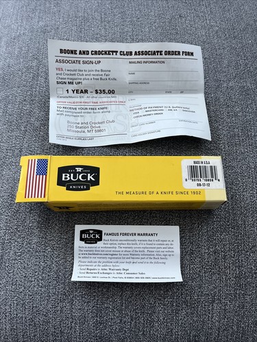 Box Only - Buck BuckLite Max Lock Back Boone and Crockett Club Orange ...