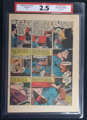 Superman #17 CPA 2.5 SINGLE PAGE #3/4 "The Human Bomb" July/Aug. 1942 ...
