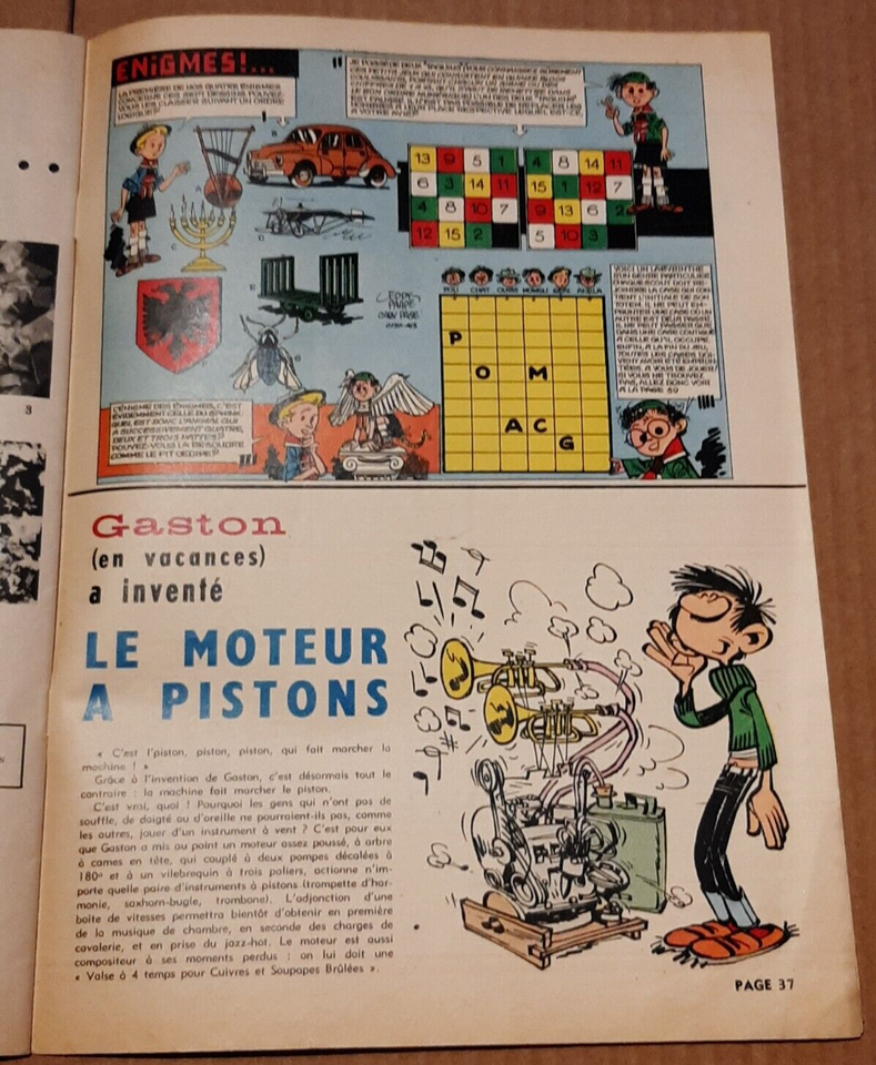 Journal Spirou 1221 du 7-9-61 - Franquin, Gaston : le moteur à pistons, jijé | eBay