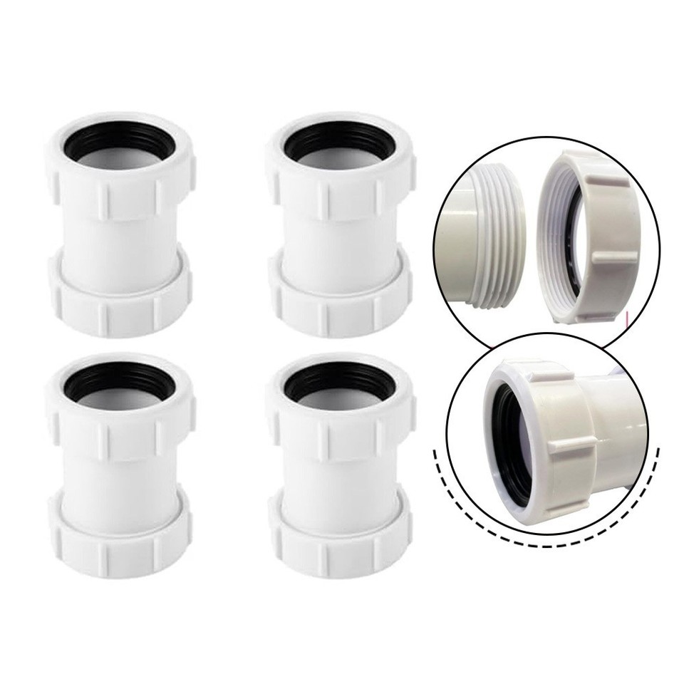 40mm Straight Pipe Connector PVC Plumbing Extension for Plastic Copper ...