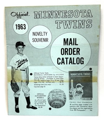 1963 Minnesota Twins Official Novelty Souvenir Mail Order Catalog MLB ...