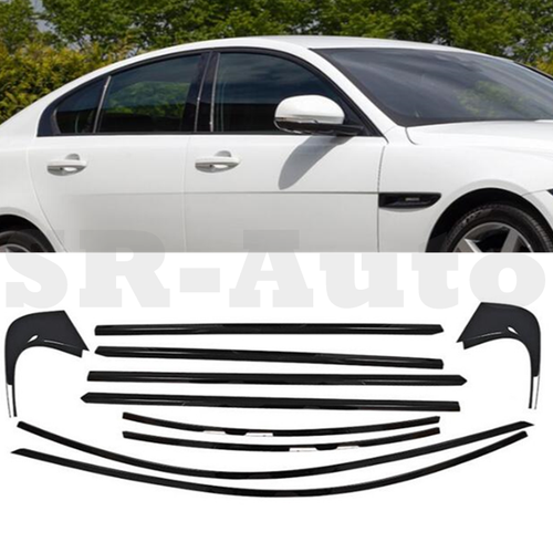 Stainless Chrome Black Window Molding Cover Strip Trim For Jaguar XE ...