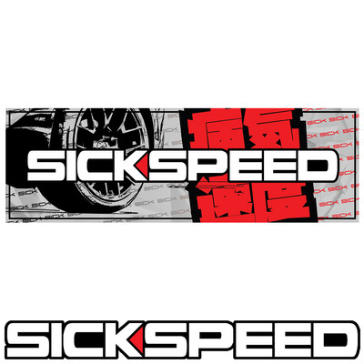 4 PC SICKSPEED BLACK/RED STICKERS VINYL DECAL KIT PACK FOR CAR/TRUCK ...