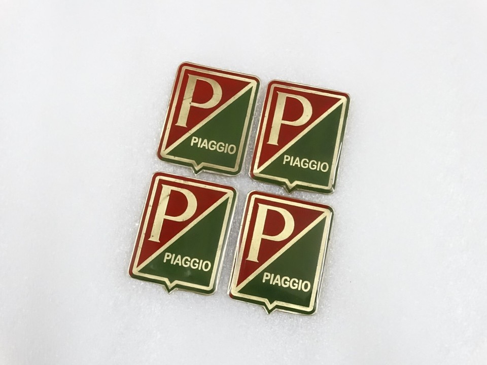 4x New Horncast Badge Piaggio Logo For Vespa VBA VBB VG2A Super Red ...