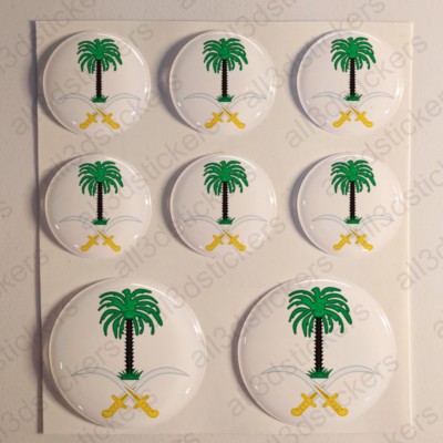 Stickers Saudi Arabia Coat of Arms Gel Domed Resin 3D Saudi Arabia ...