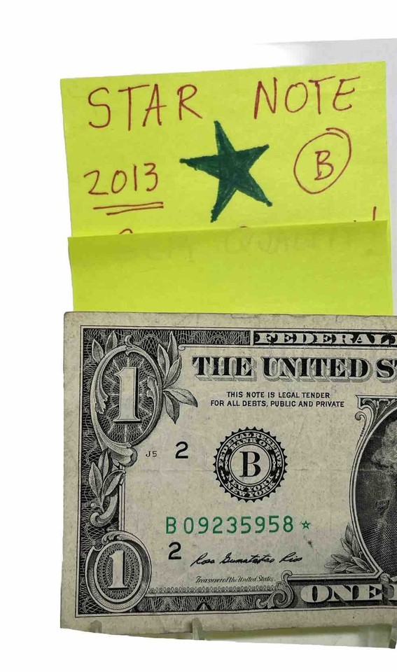 2013 B Duplicate Serial Number Error $1 B 092359958* Washington,DC Star ...