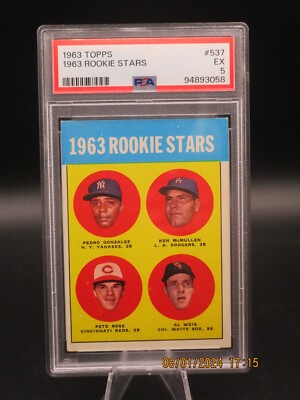 1963 Topps Rookie Stars PETE ROSE ,Weis, McMullen, Gonzalez Rookie RC ...