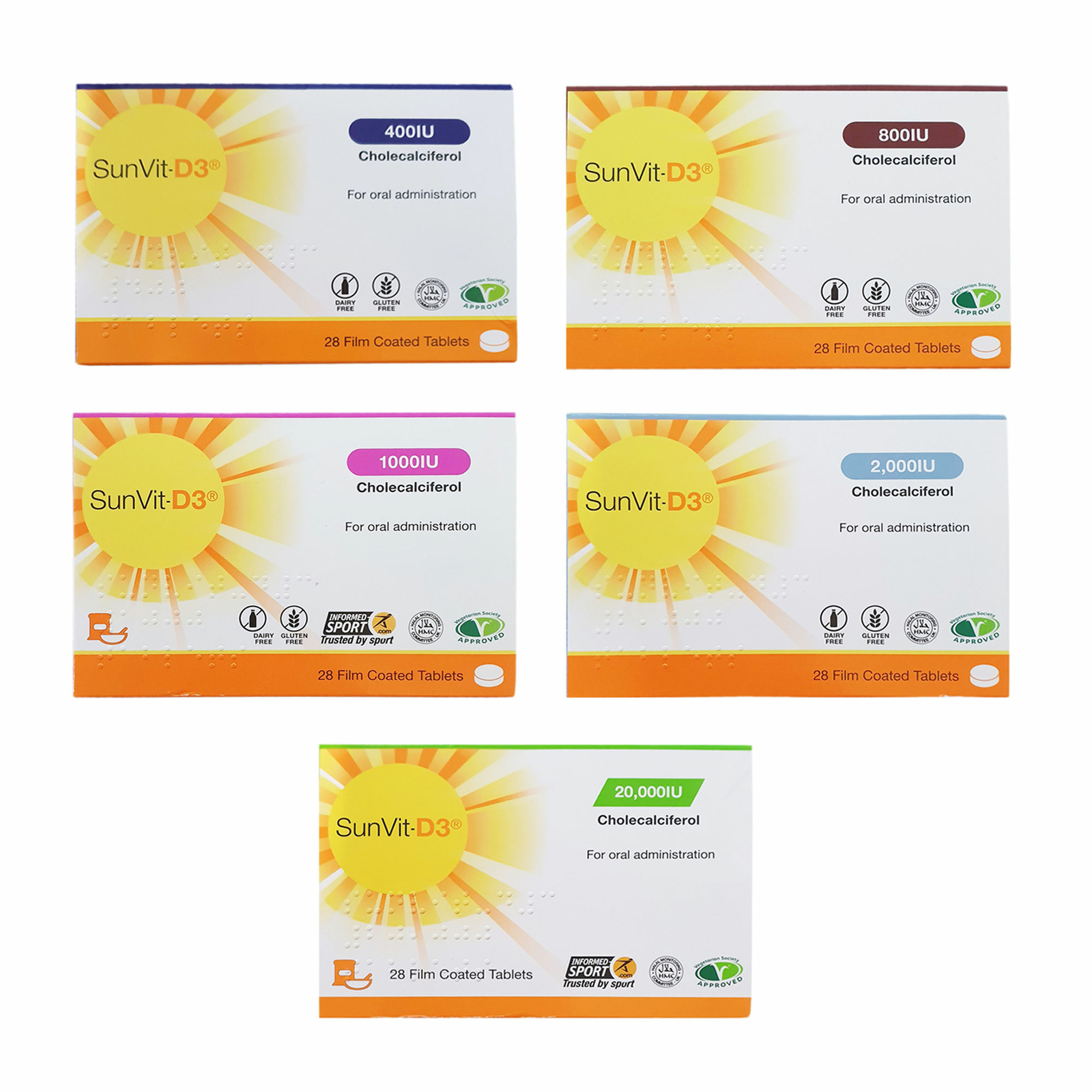 SunVit Vitamin D3 Vegetarian Society HMC Halal Approved - 28 Tablets ...