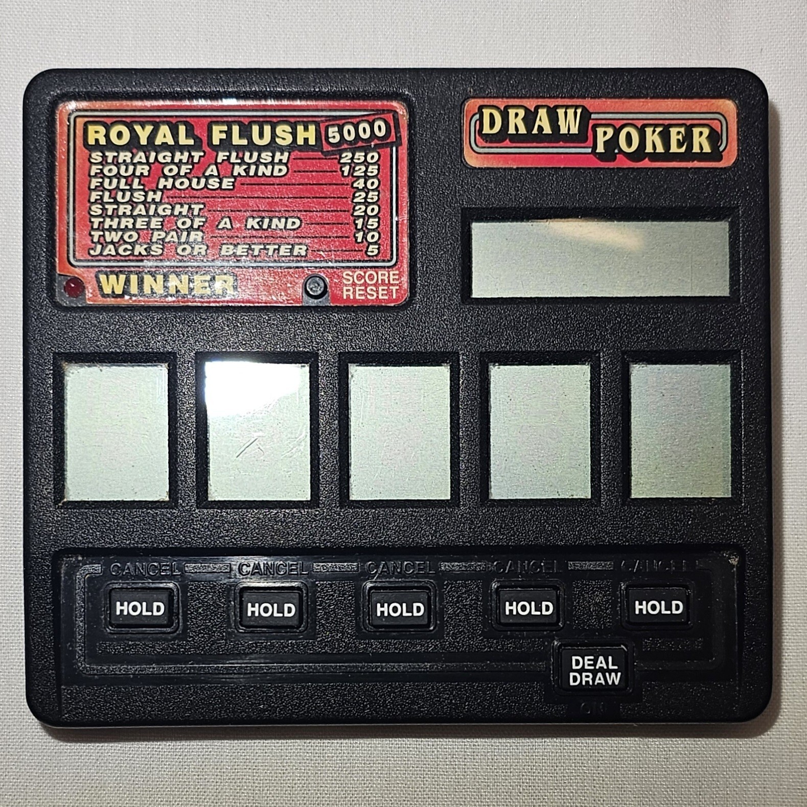 VINTAGE BEAUTY GAIN DRAW POKER ROYAL FLUSH 5000 HANDHELD ELECTRONIC ...