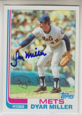 Autographed 1982 Topps Dyar Miller - Mets | eBay