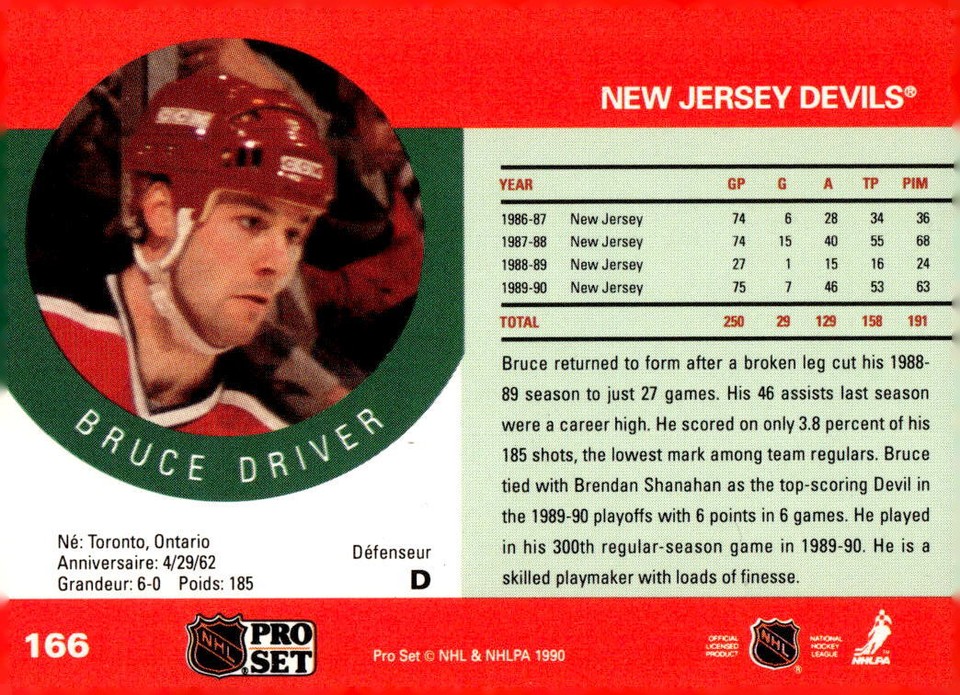 1990 Pro Set #166 Bruce Driver Very Good | eBay