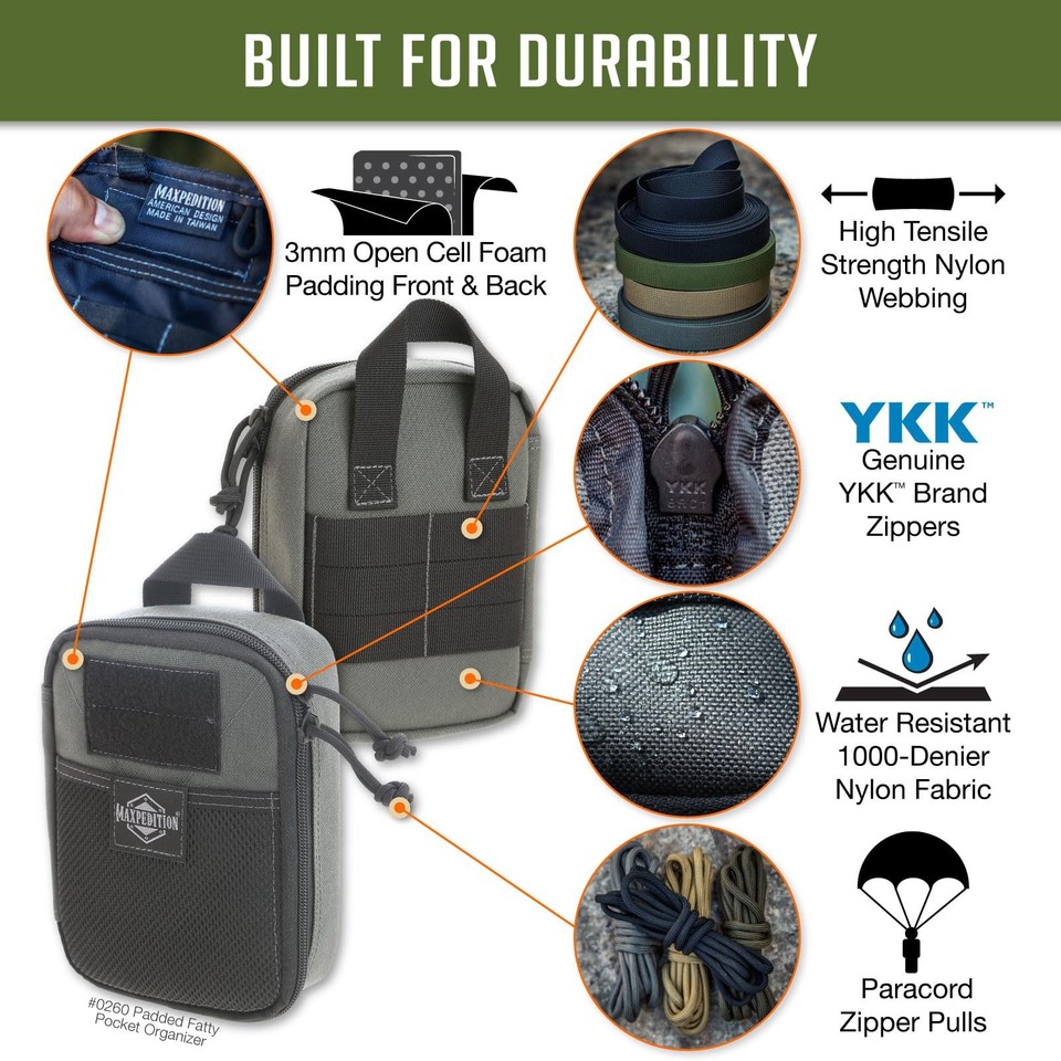 MAXPEDITION Padded Fatty Pocket Organizer (5” x 2” x 7”) EDC Pouch ...