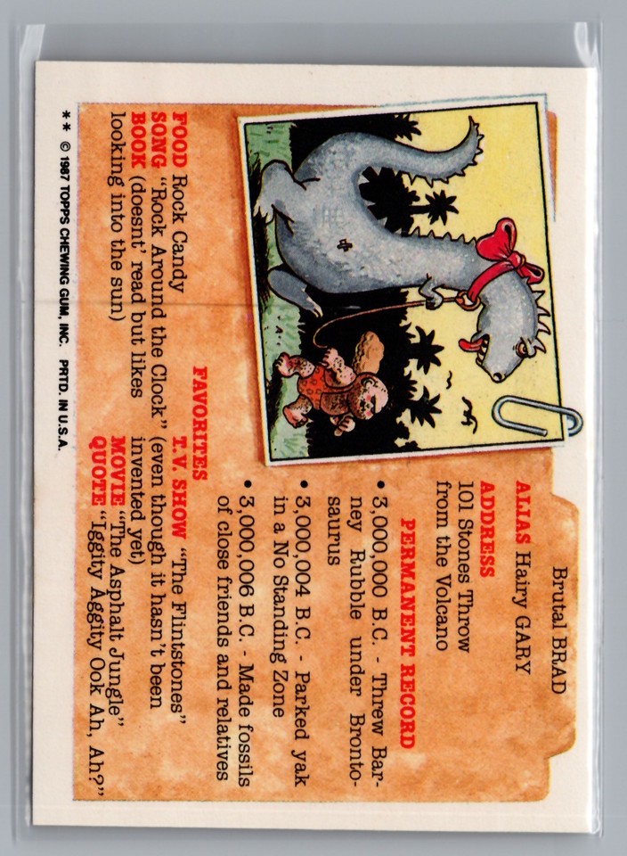 1987 Series 7 GPK Garbage Pail Kids Sticker OS7 Sappy SARAH #273b ...