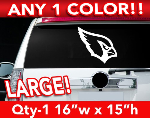 ARIZONA CARDINALS HEAD ONLY LOGO DECAL STICKER 16"w x 15"h ANY 1 COLOR ...
