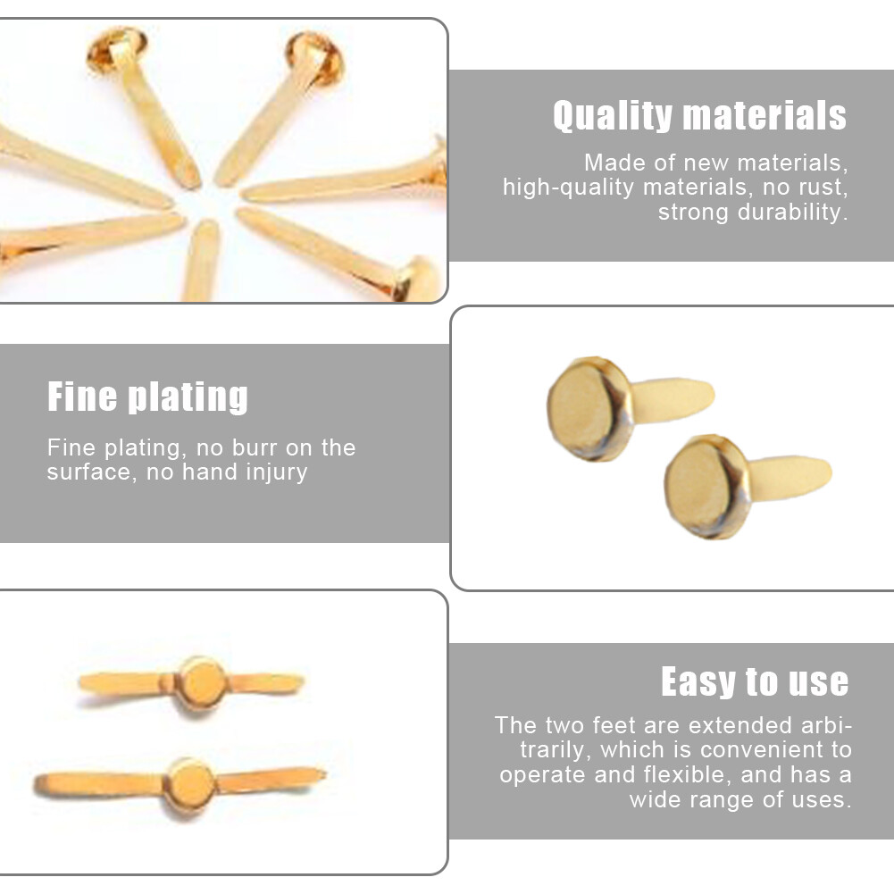 500pcs Mini Metal DIY Crafts Split Pins Paper Fasteners Plated Assorted ...