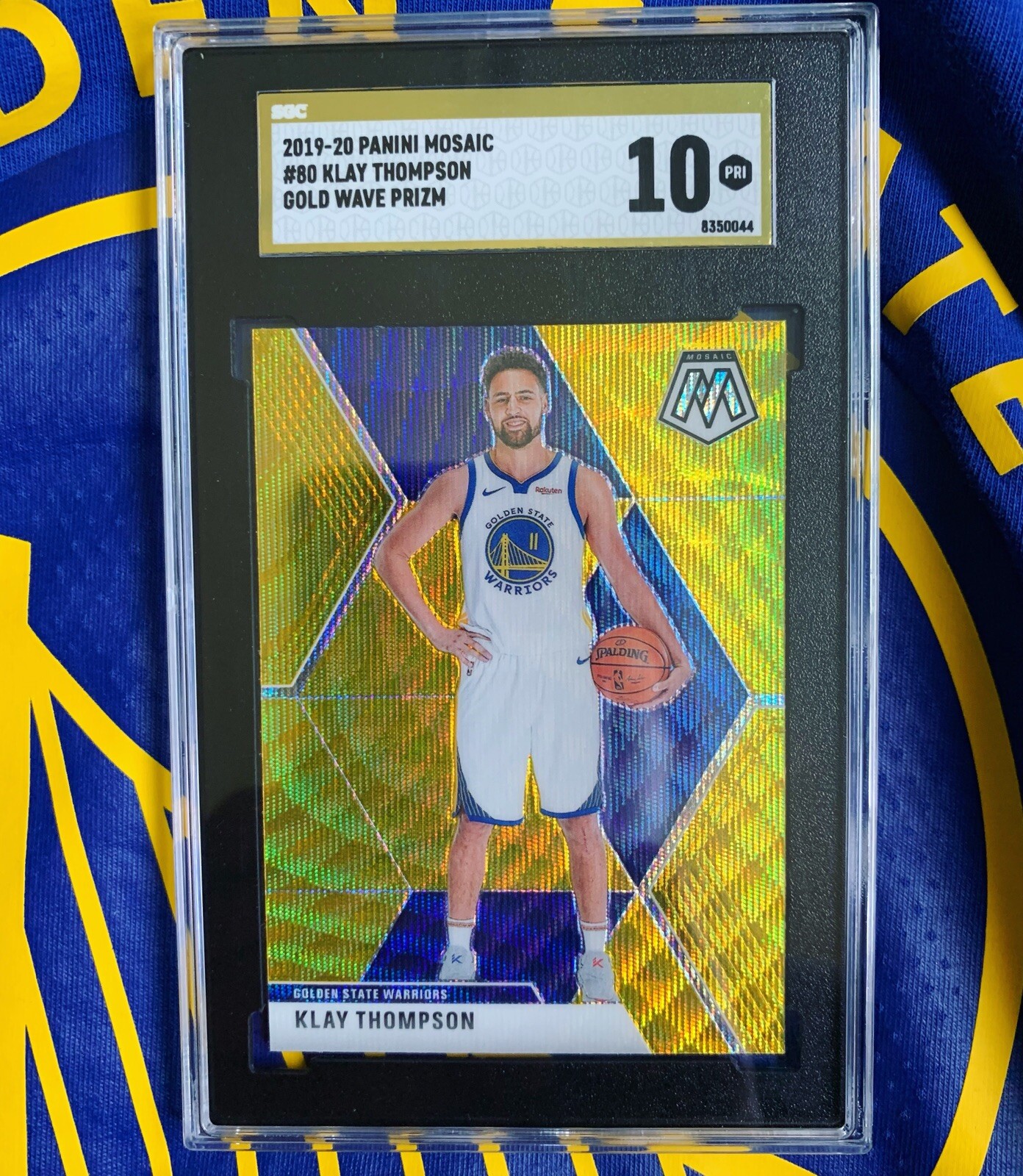 2019 Panini Mosaic Klay Thompson Gold Wave Prizm SGC 10 GOLD LABEL POP ...