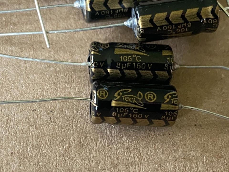 25pc Electrolytic Capacitor Axial 2000hr +105℃ RoHS 8uF 160V φ8x16mm ...