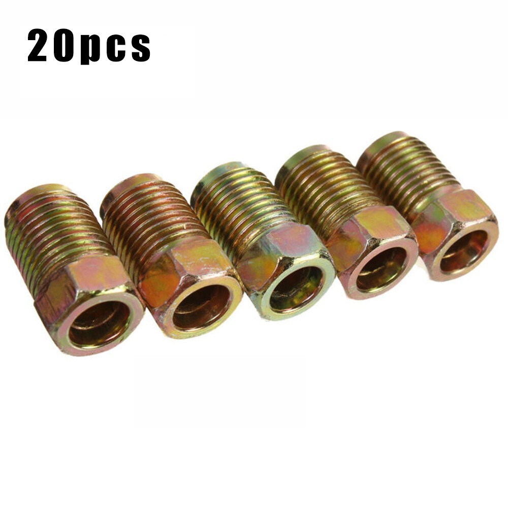 20PCS 3/16 Brake Line Pipe Fittings Metric Male End Union Tube Nuts M10 ...