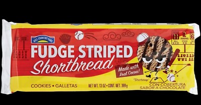 Fudge Striped Shortbread Cookies 13oz Pack Made With Real Cocoa | eBay