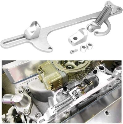 Silver Aluminum Throttle Cable Carburetor Bracket For 4150 4160 Carb ...