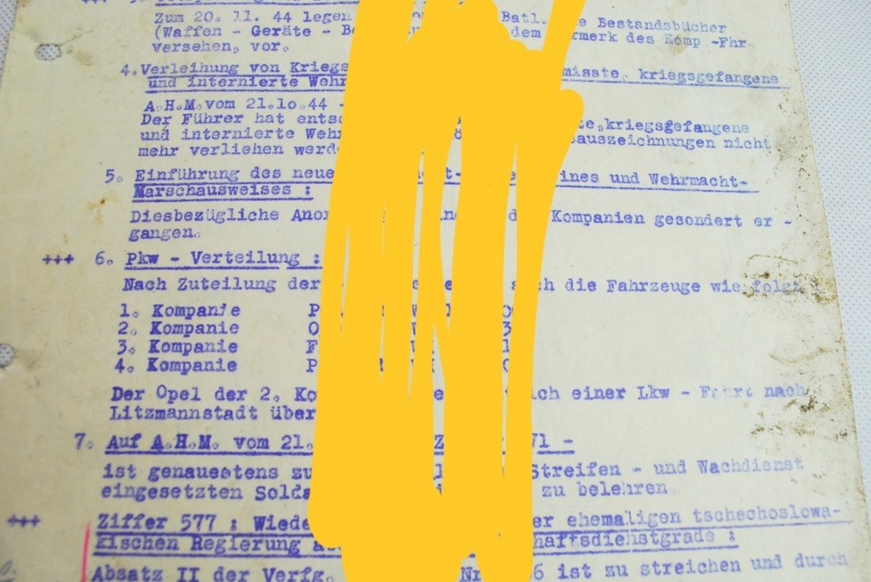 Original WW2 WWII German military Wehrmacht documents orders papers ...