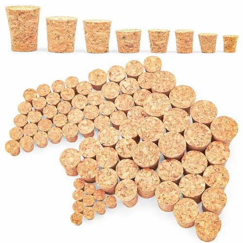 Small Tapered Cork Stoppers for Jars and Bottles, 8 Sizes (80 Pieces ...