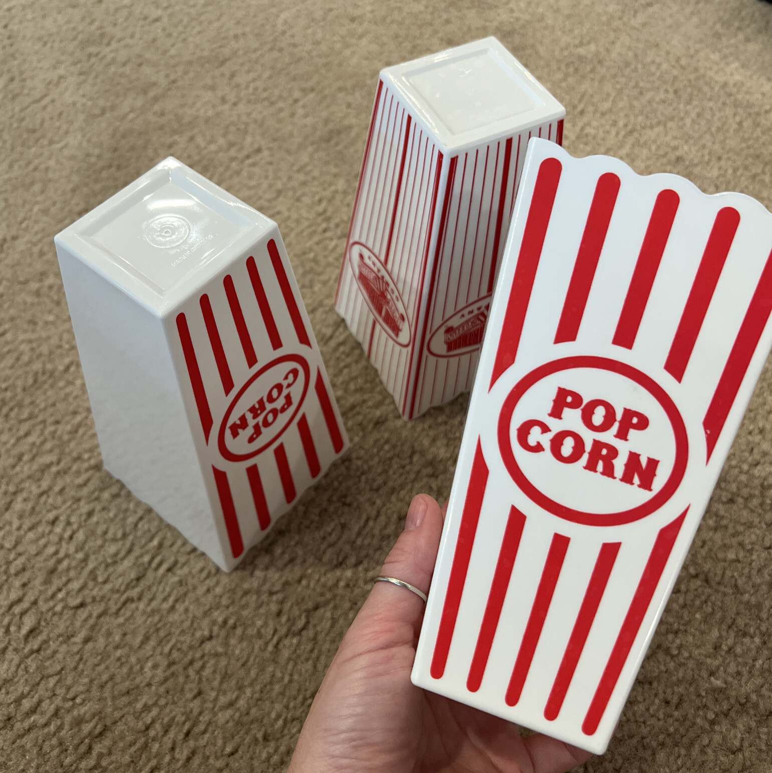 Retro Style Popcorn Bowl Tub Container Movie Theater Bucket | eBay