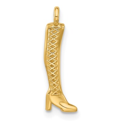 14k Yellow Gold Fancy Thigh High Boot Pendant for Women | eBay