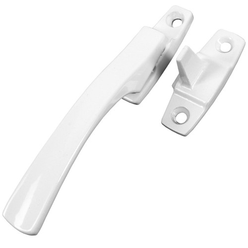 WHITE WINDOW CASEMENT ARM FASTENER Straight Secure Turn Handle Latch ...